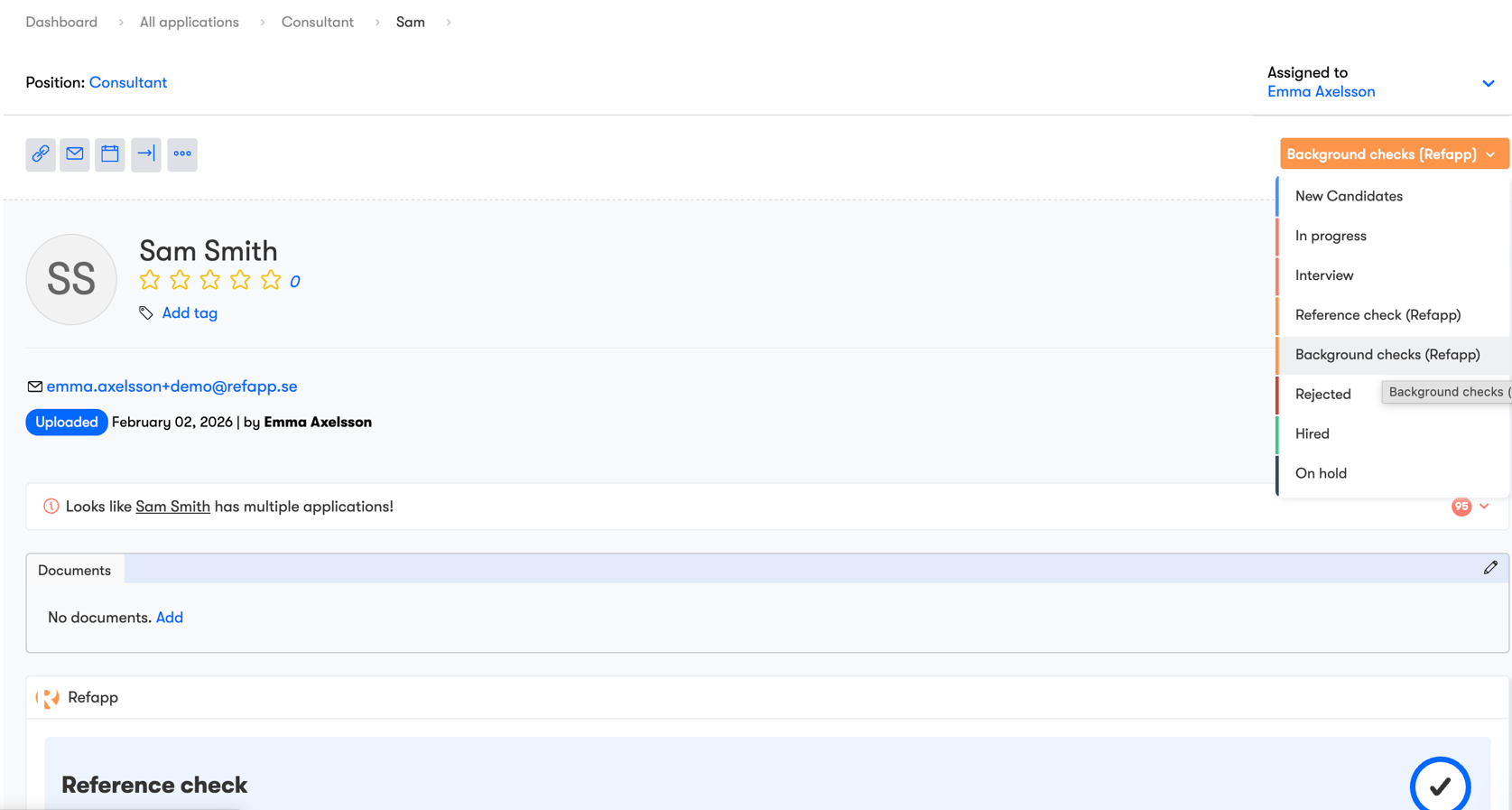 How do I use Refapp background checks via Jobylon?