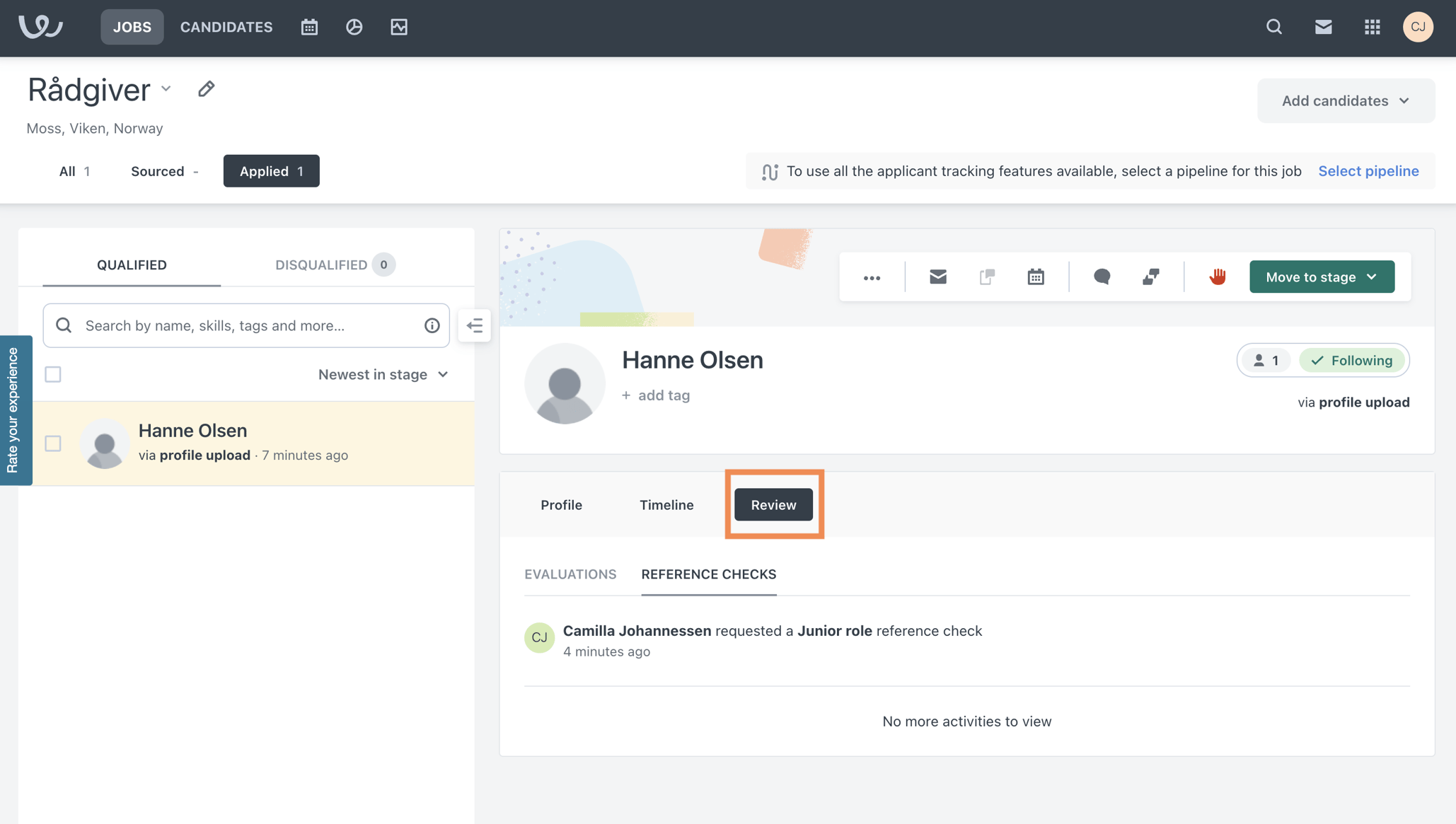 Hvordan fungerer integrasjonen mellom Refapp og Workable?